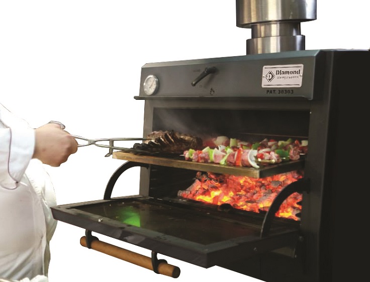 Nieuwe houtskool grill oven met glazen deur | 3 modellen ...
